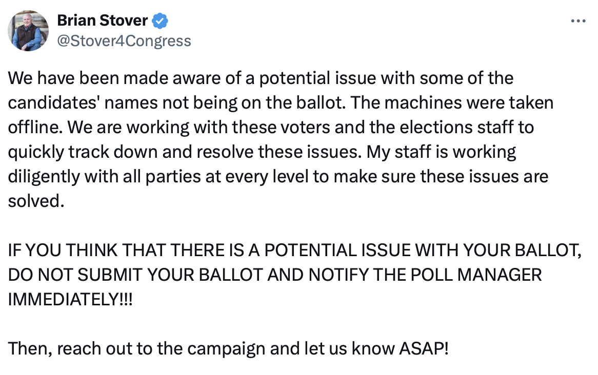 Stover Campaign Urges Voters to Report Early Voting Irregularities ...